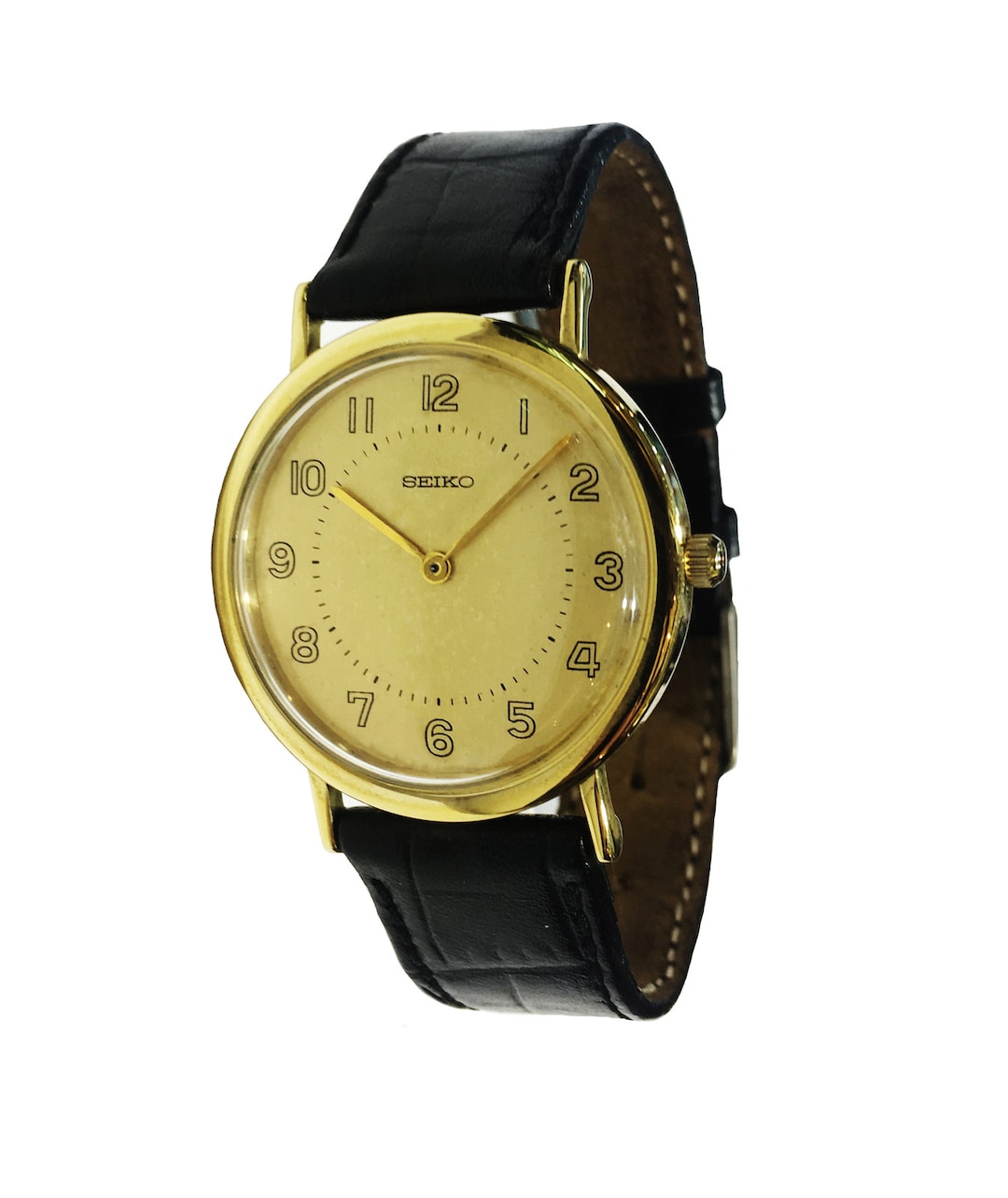 SEIKO Vintage 18k Yellow Gold Watch 34mm - Etsy