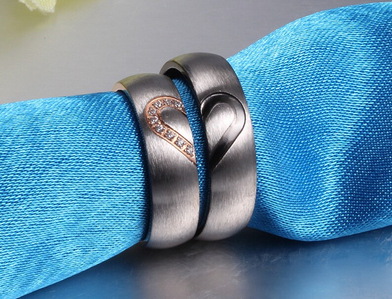 Micro Diamond Heart Couple Ring Love Between Two People - Etsy