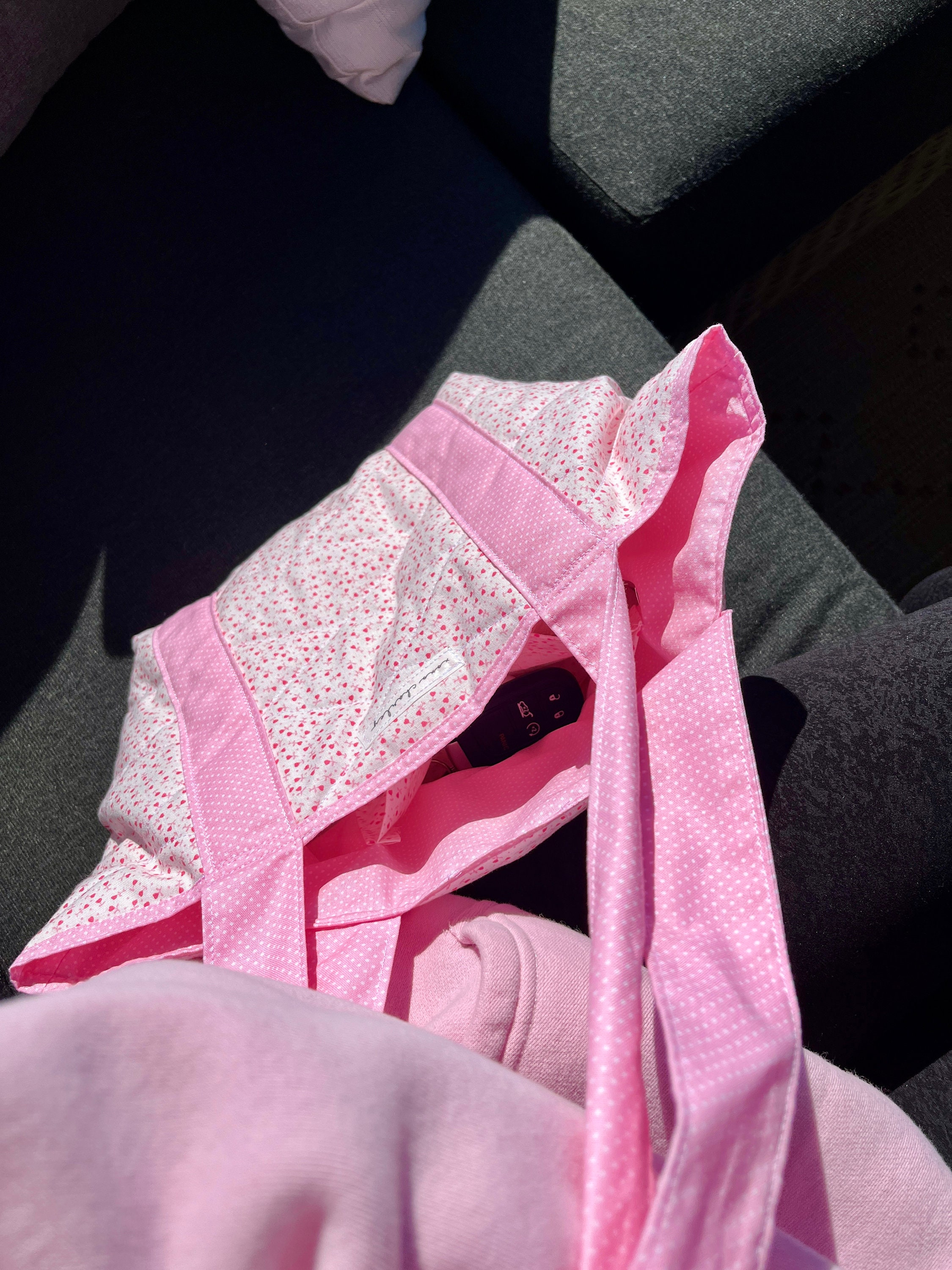 Lovestruck Pink Mini Tote Bag, Pretty Soft Durable Handmade Purse Bag ...
