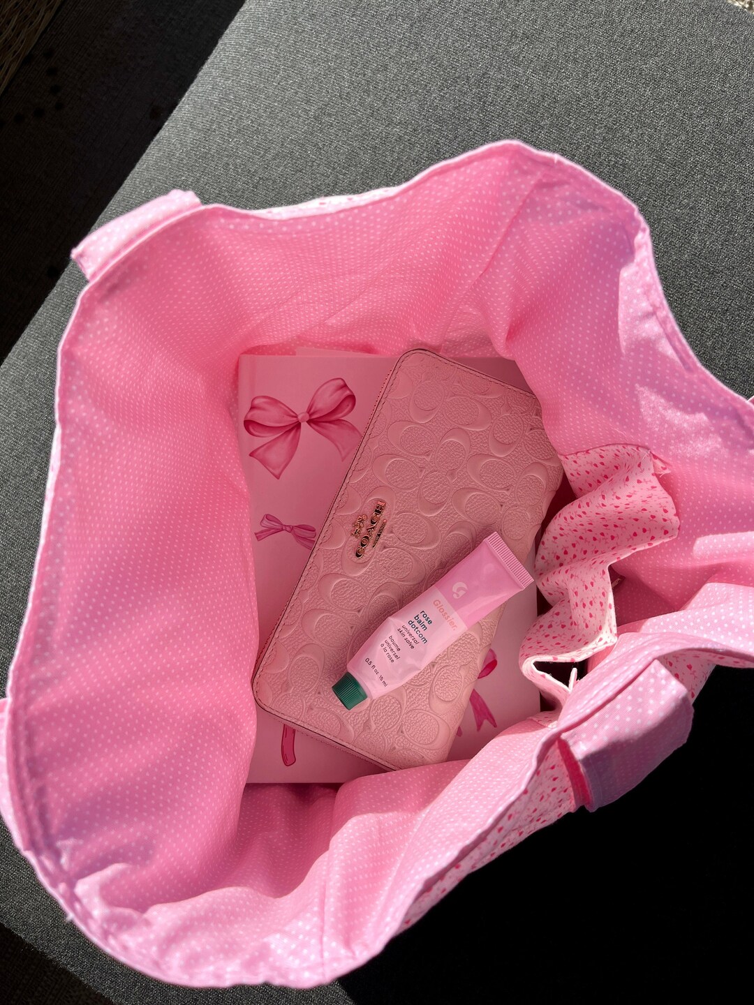 Lovestruck Pink Mini Tote Bag, Pretty Soft Durable Handmade Purse Bag ...