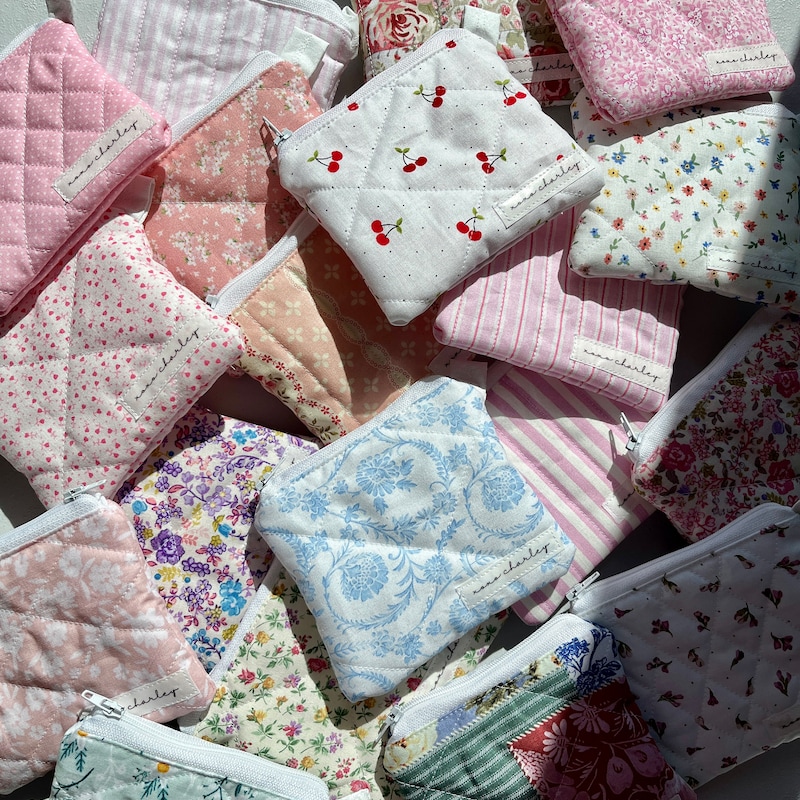 Mini Quilted Bag Keychain - Etsy