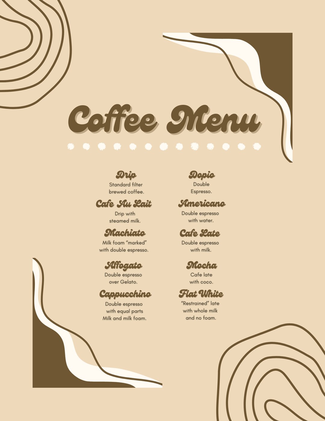 Café Menu Canva Template - Etsy