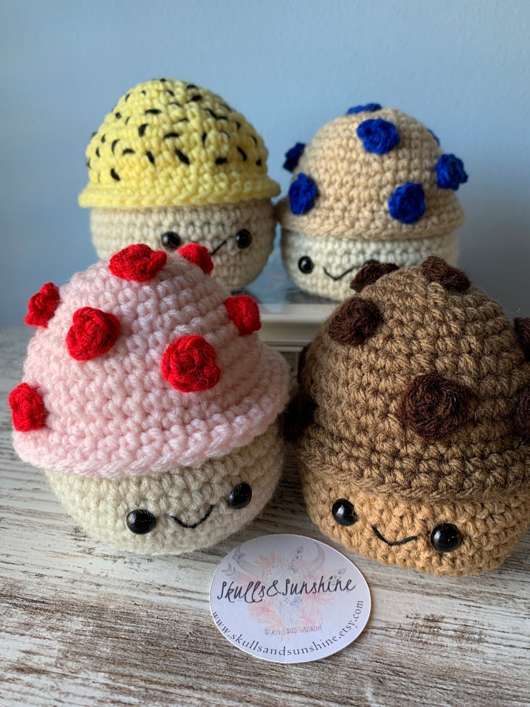 Toy Muffins, Blueberry, Chocolate, Strawberry, Lemon, Crocheted ...
