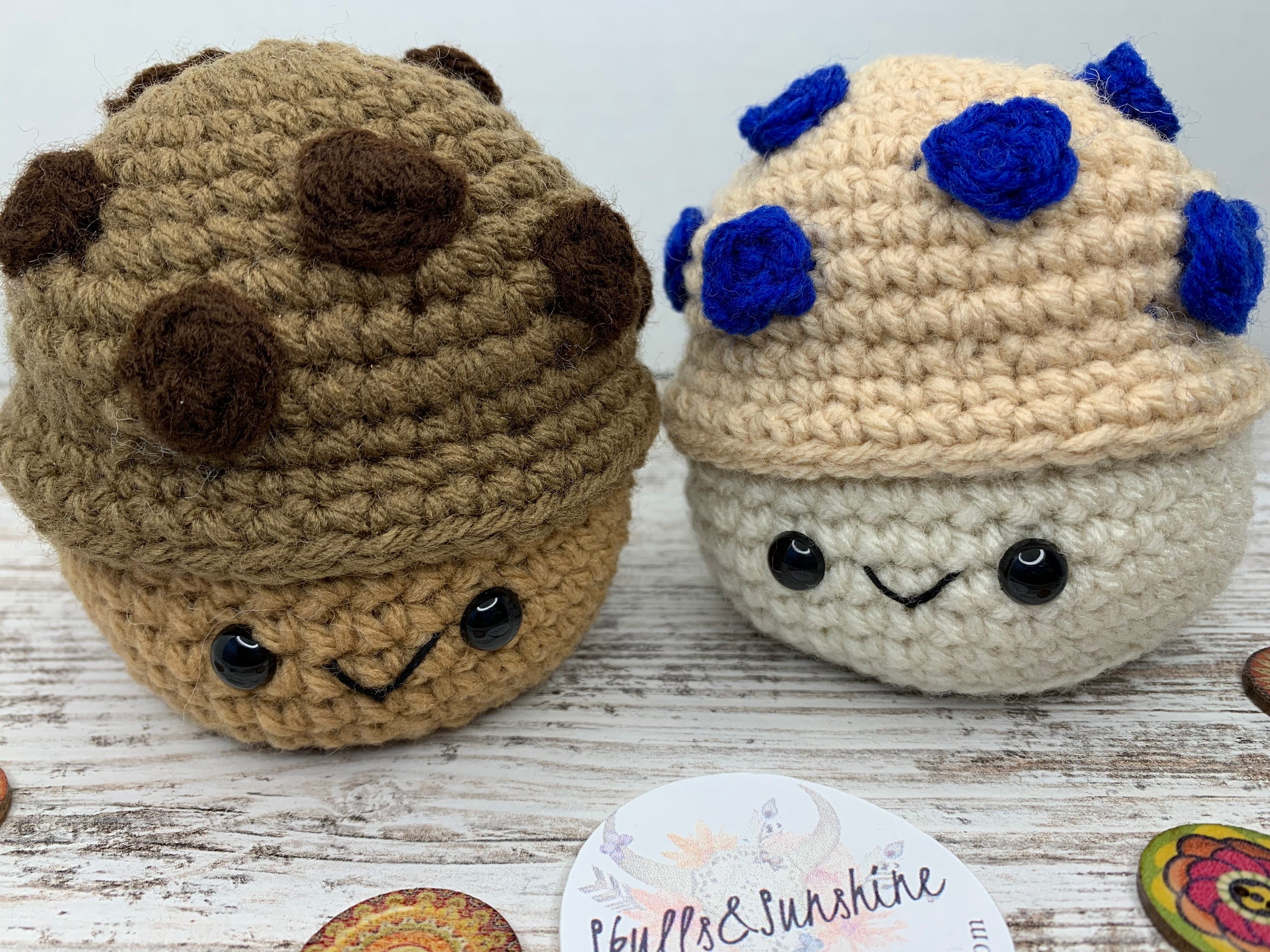 Toy Muffins Blueberry Muffin Chocolate Muffin Amigurumi - Etsy