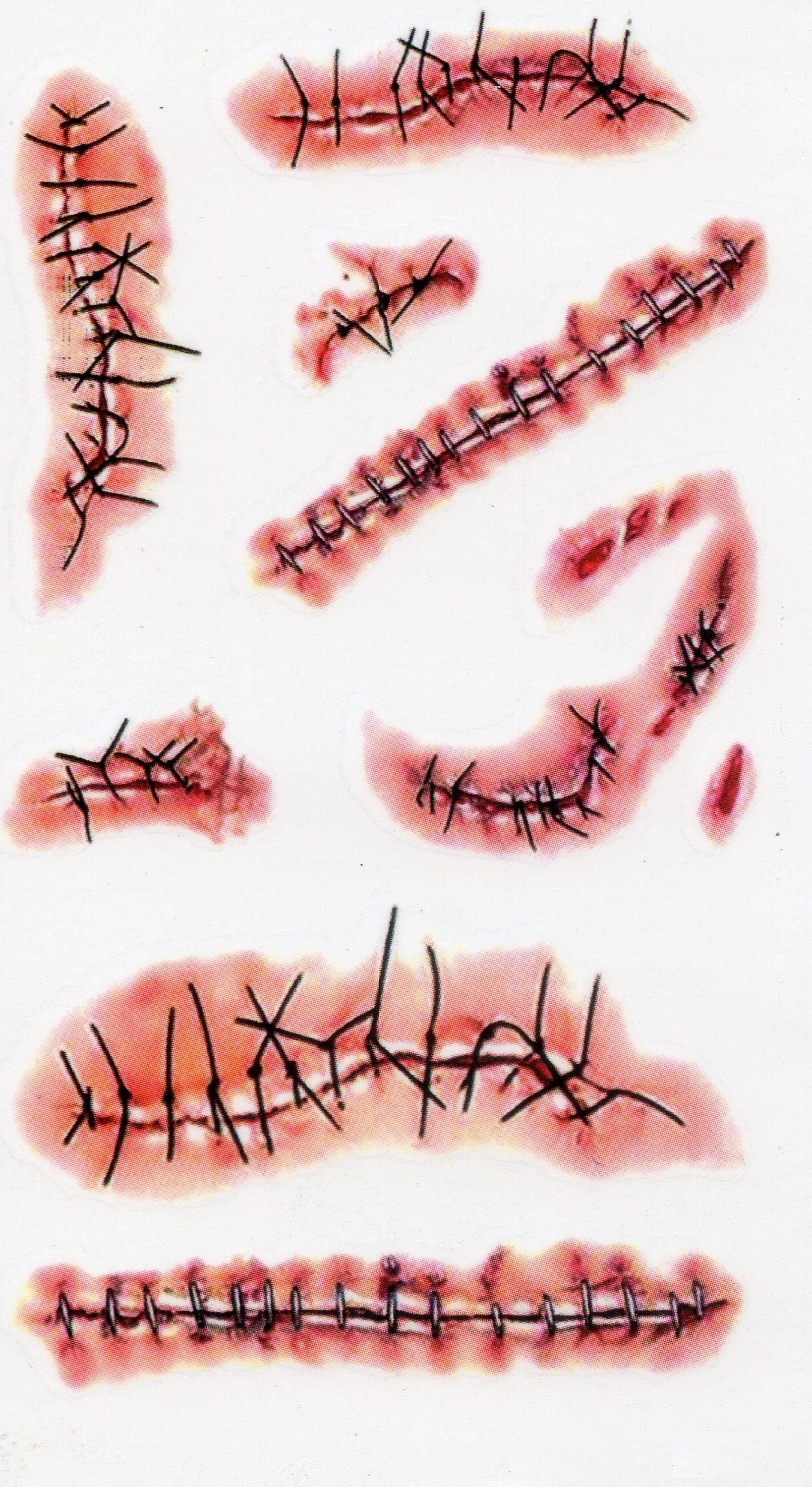 Halloween Zombie Scars Stitches Temporary Tattoos Fake Injury - Etsy UK