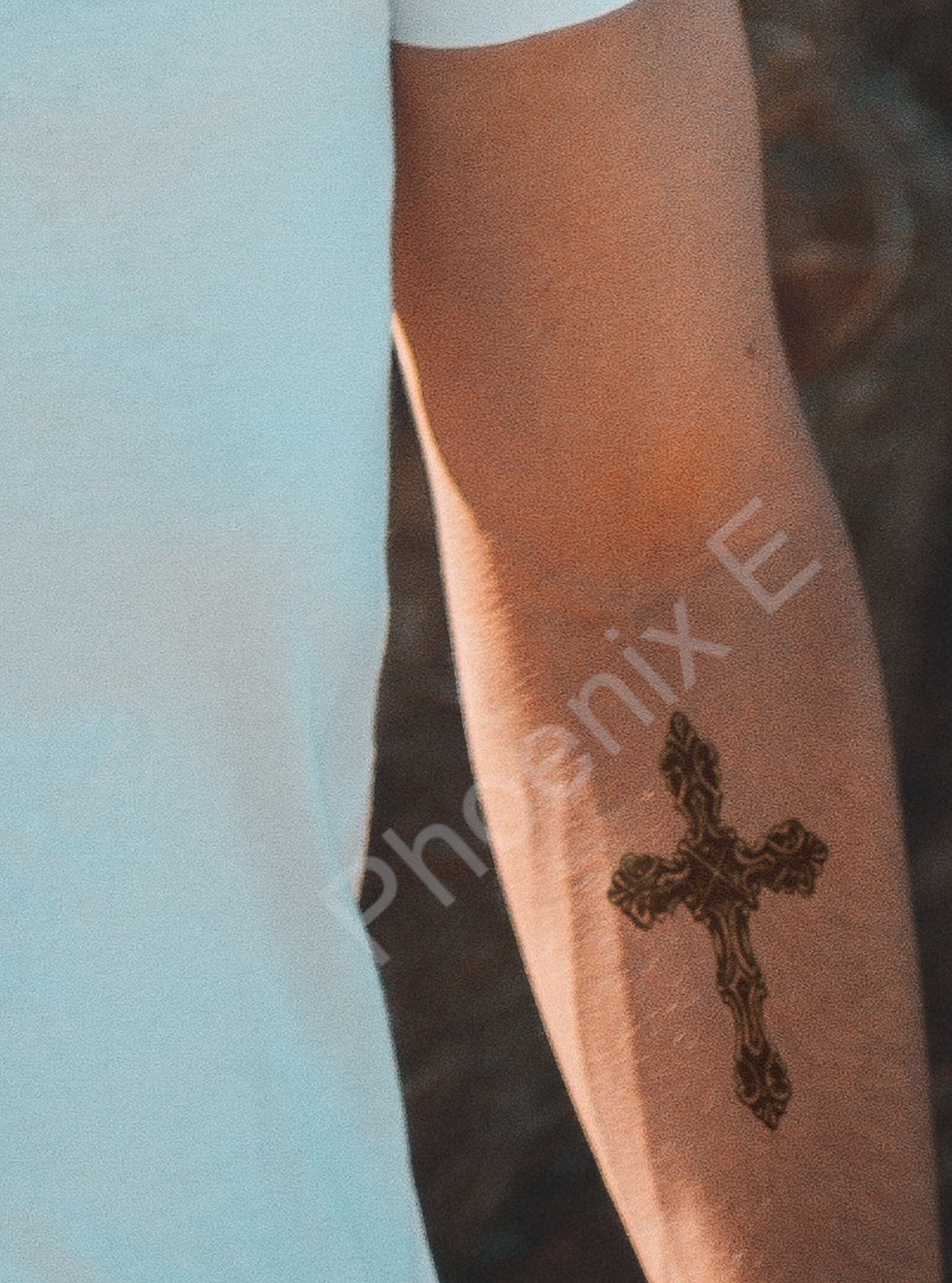 Temporary Tattoo Black Gothic Cross Fake Body Art Sticker - Etsy