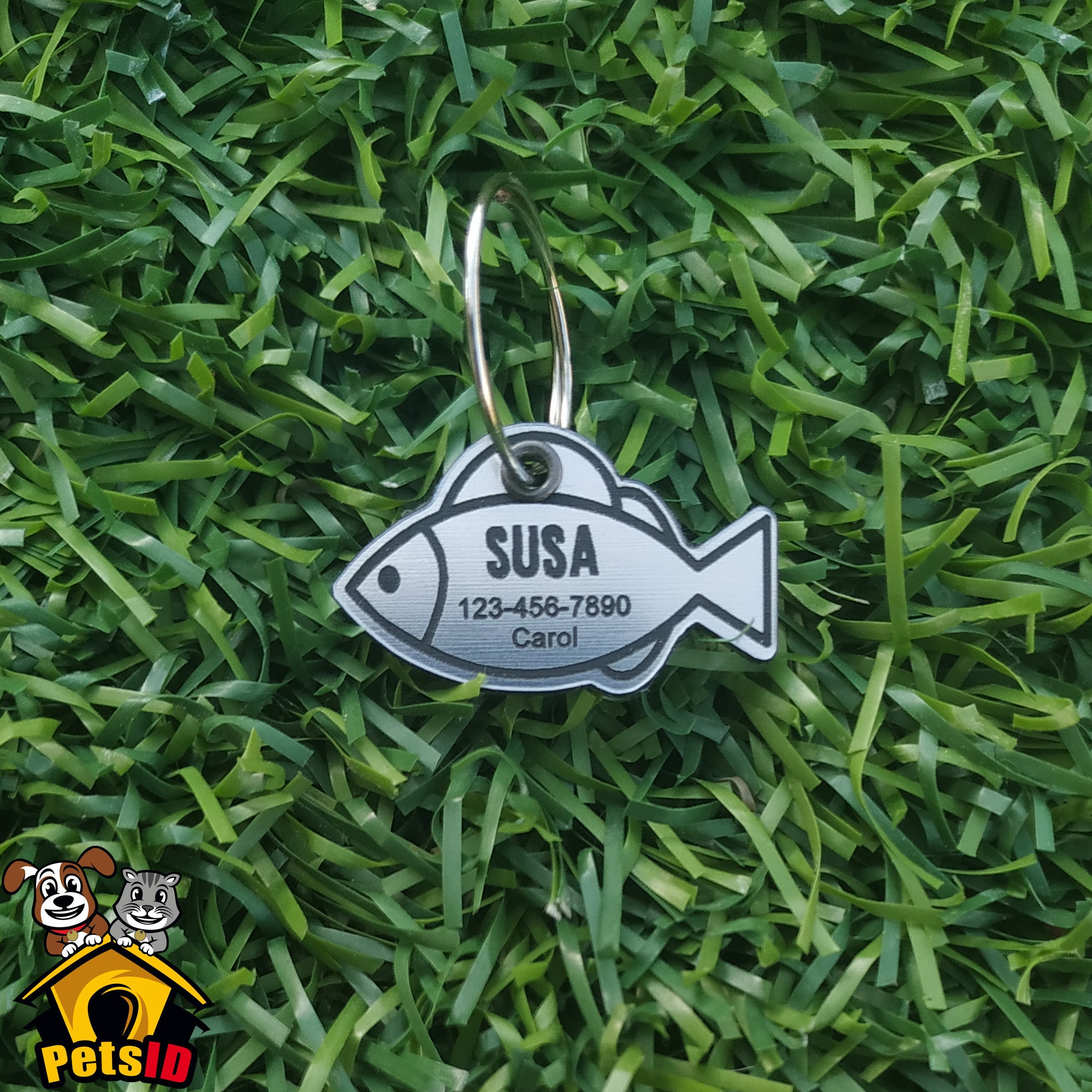Cat Tag Fish Tag Fish Cat Tag Engrave Dog Tag Engraved - Etsy UK