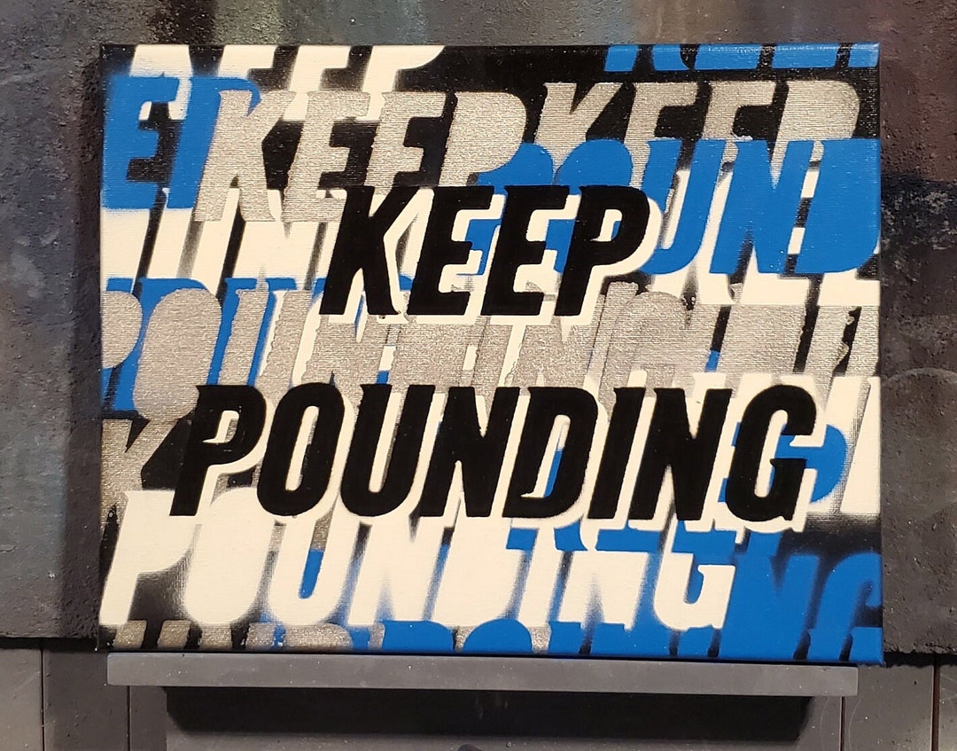 Keep Pounding Acrylic Painting on Canvas black - Etsy