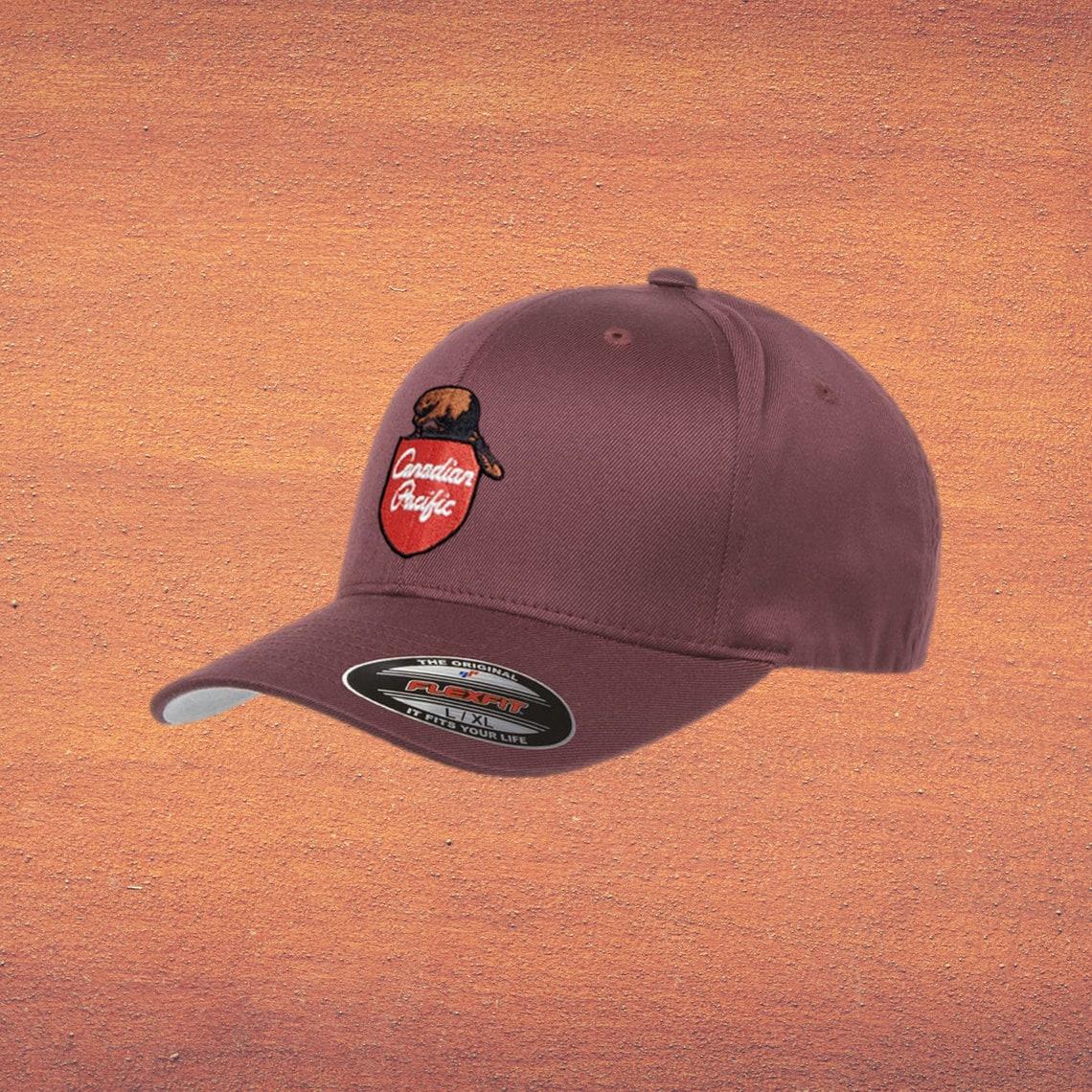 Canadian Pacific 1960'S Beaver Shield Flexfit Cap Maroon - Etsy