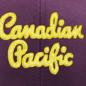 Canadian Pacific Script 1950's Gold Lettering - Maroon Flexfit Cap - Etsy