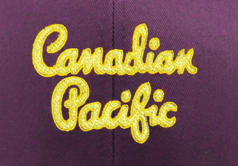 Canadian Pacific Script 1950's Gold Lettering - Maroon Flexfit Cap - Etsy