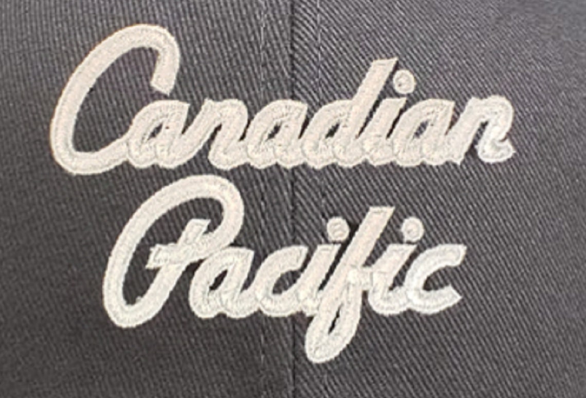 Canadian Pacific Script 1960's White Lettering - Dark Grey Flexfit Cap ...