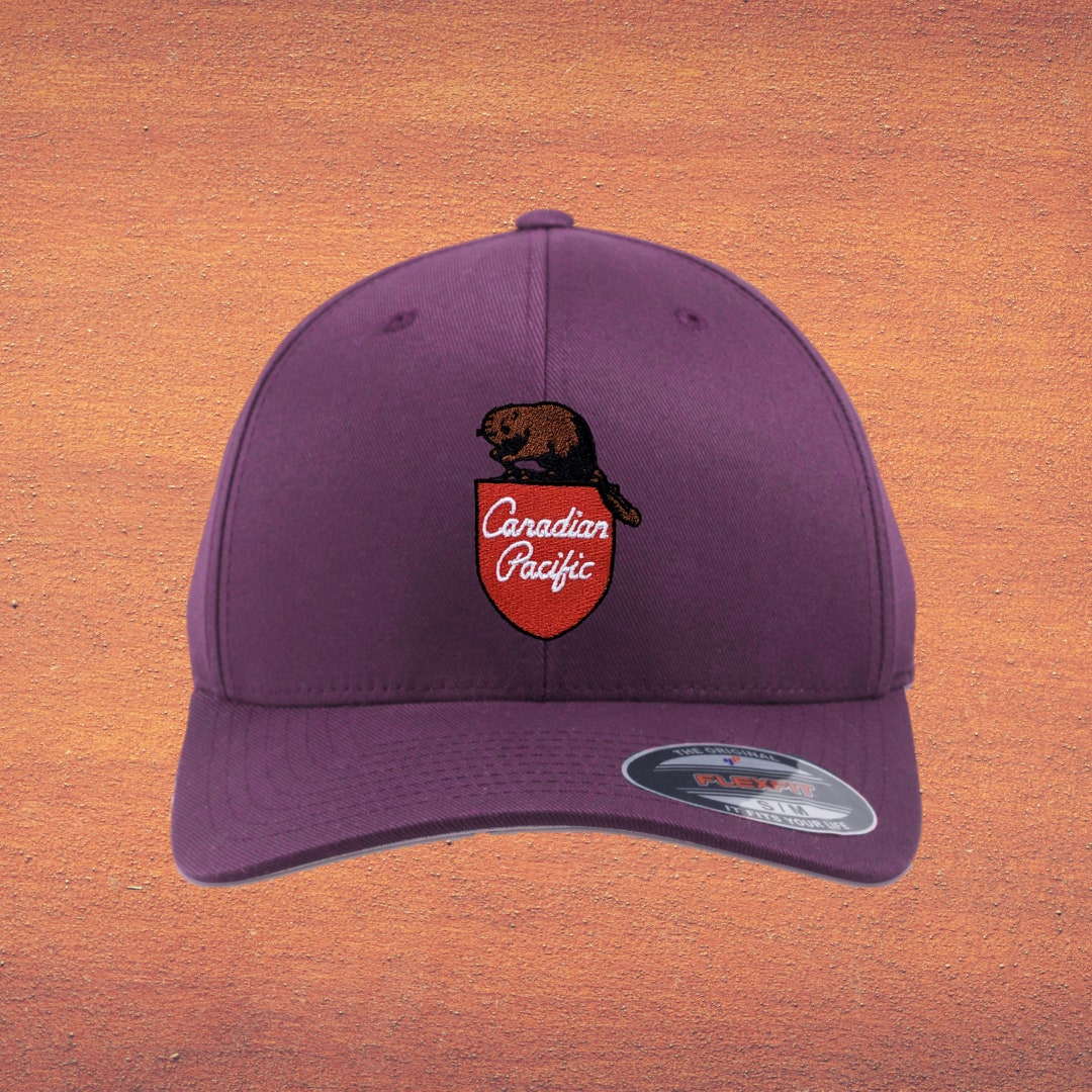 Canadian Pacific 1960'S Beaver Shield Flexfit Cap - Maroon - Etsy