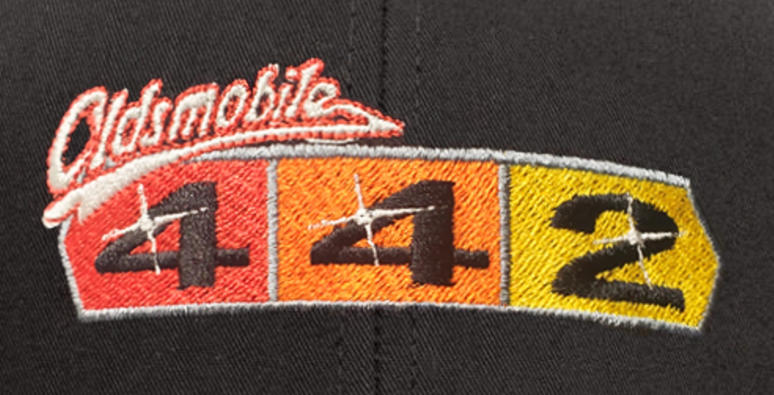 Oldsmobile 442 (stars) Hat - Flexfit Wooly Black Cap, GMC Cap, Car ...