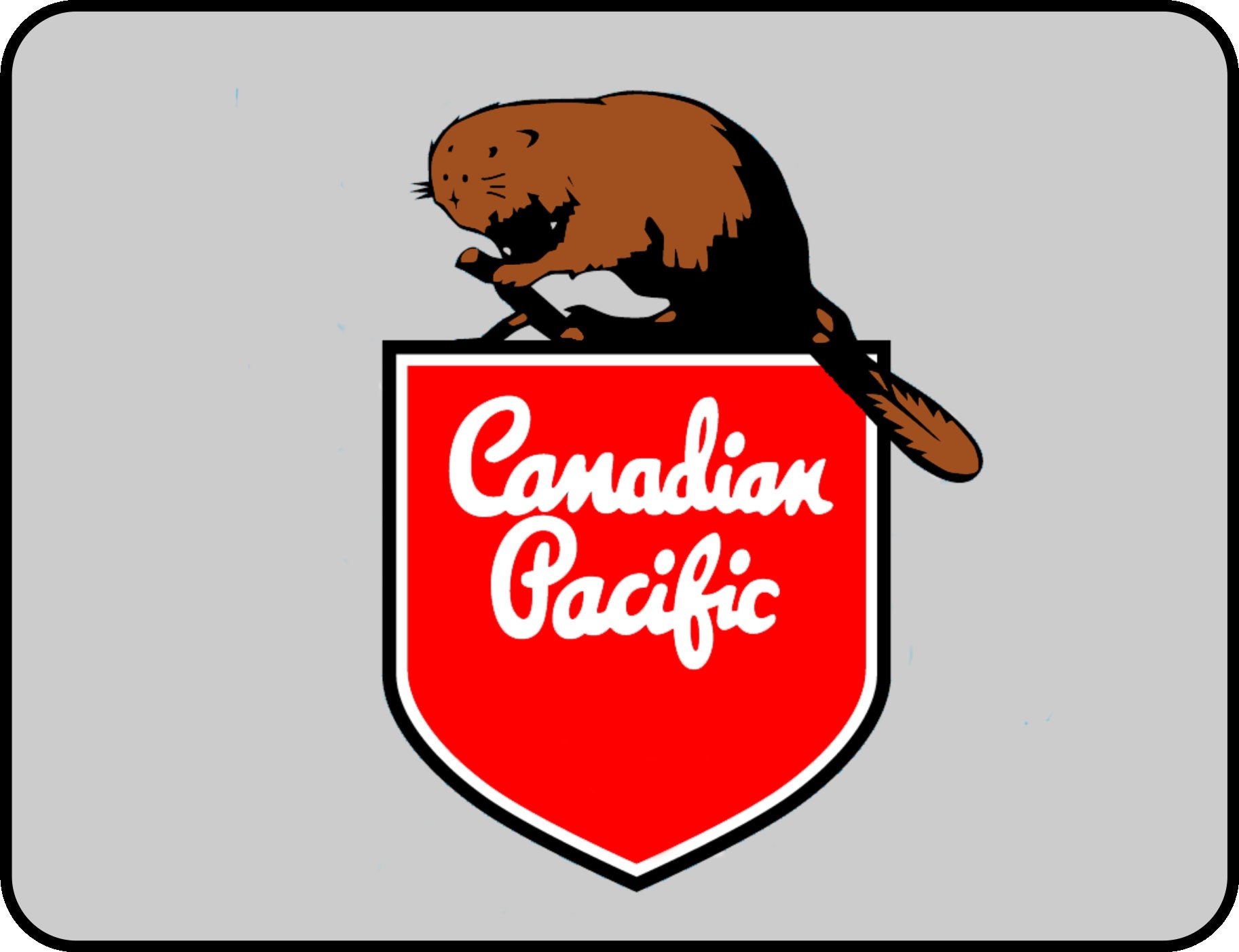 Canadian Pacific 1950's Beaver Shield - Gray Train T-shirt, CPR ...