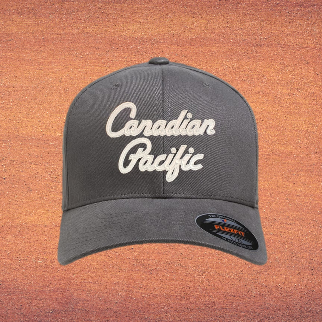 Canadian Pacific Script 1960's White Lettering - Dark Grey Flexfit Cap ...