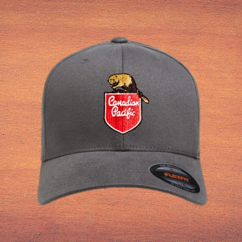 Canadian Pacific 1950'S Beaver Shield Flexfit Cap - Dark Grey - Etsy