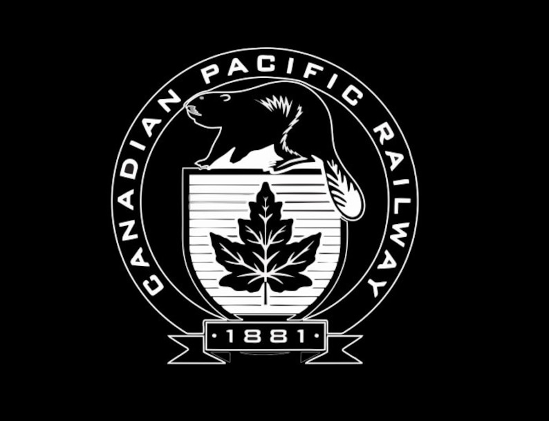 Canadian Pacific 1881 Beaver Shield, Train Lover, Black T-shirt, CP ...