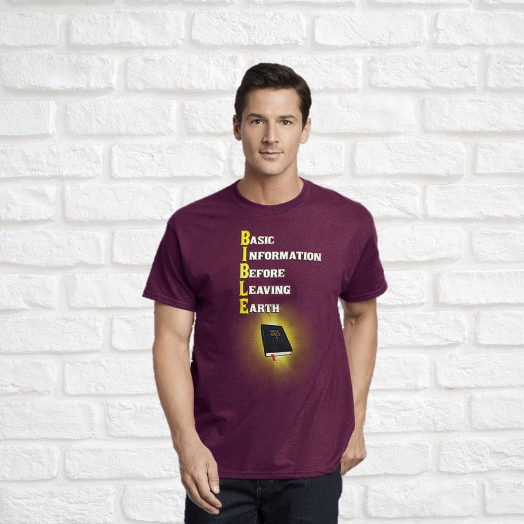Inspirational - Basic BIBLE, Maroon T-shirt, Christian, Basic ...