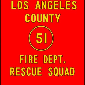 Pop Culture - EMERGENCY Squad 51 Door Art T-shirt, Fireman, Fire Truck ...