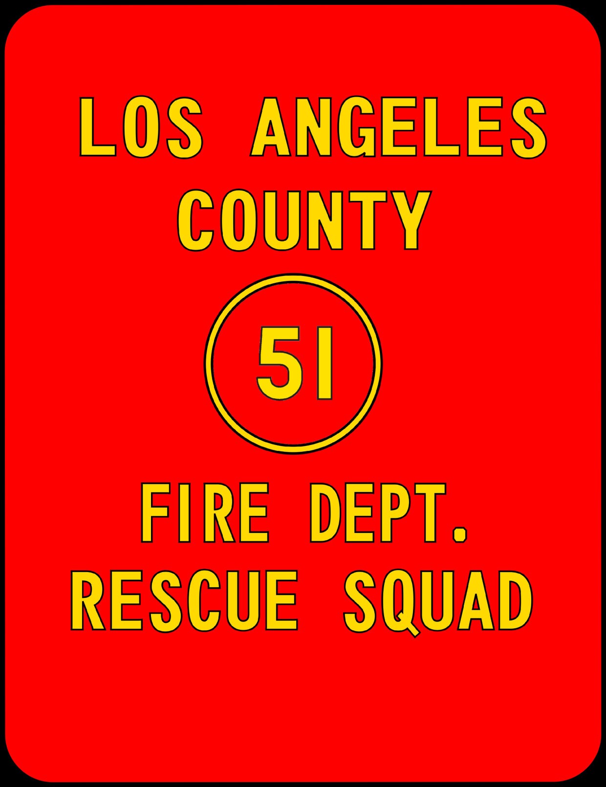 Pop Culture - EMERGENCY Squad 51 Door Art T-shirt, Fireman, Fire Truck ...