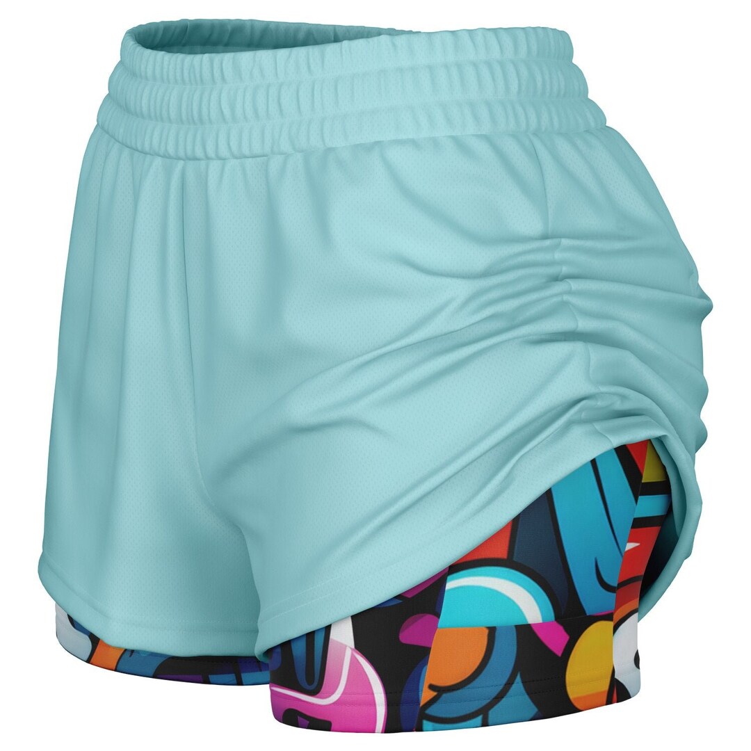 Basketball 2-in-1 Shorts pastel Blue Workout Shorts for Running, Gym or ...