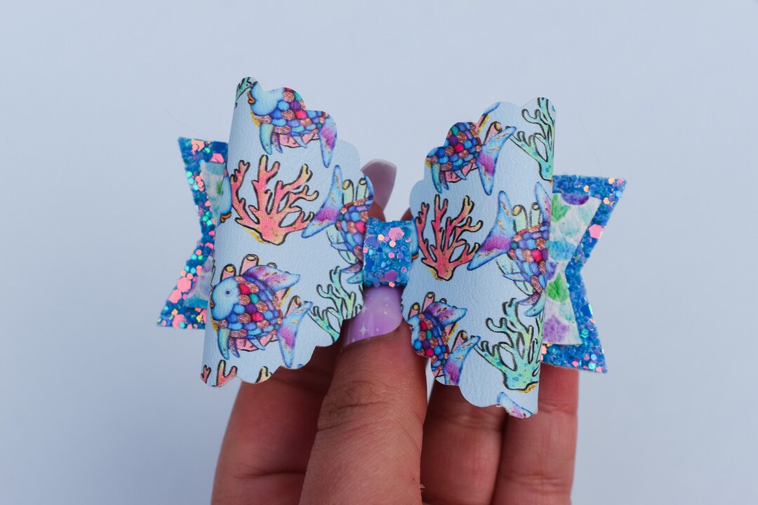 Rainbow Fish Hair Bow - Etsy