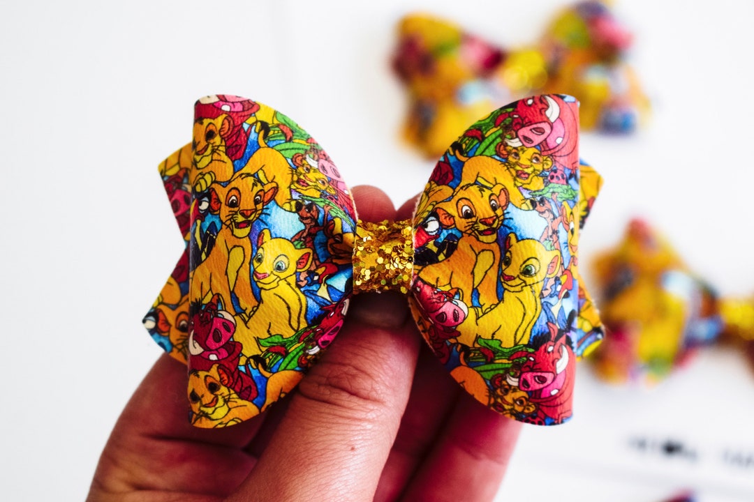 Lion , Animal Bow , Lion King , Faux Leather,glitter Bow , Character ...