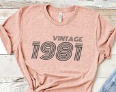Vintage 1981 Birthday T-shirt 1981 Tshirt Retro Shirt 41 - Etsy