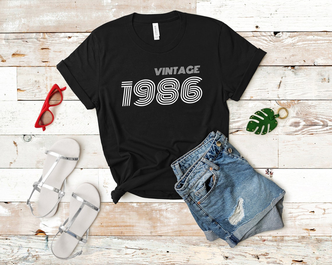 Vintage 1986 Birthday T-shirt 1986 Tshirt Retro Shirt 37 Birthday Gift ...