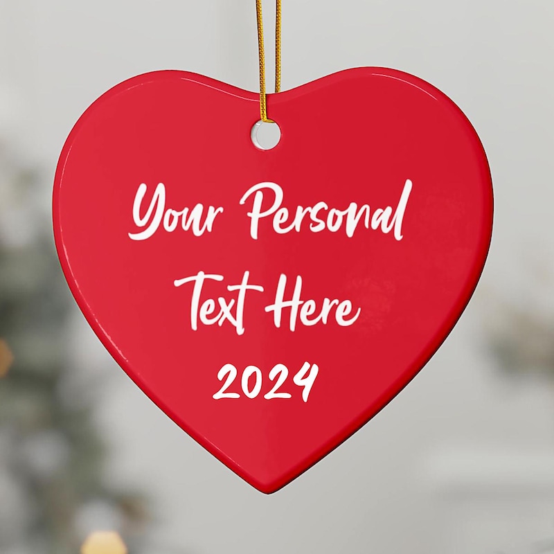 Red Heart Shape Ornament - Etsy