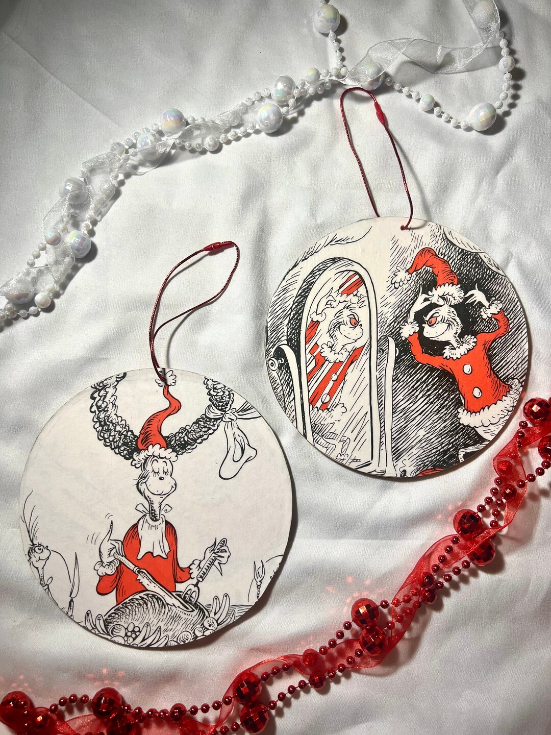 Large Grinch Storybook Ornaments - Etsy
