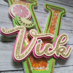 Custom cake topper letter cake topper fruits cake topper | Etsy