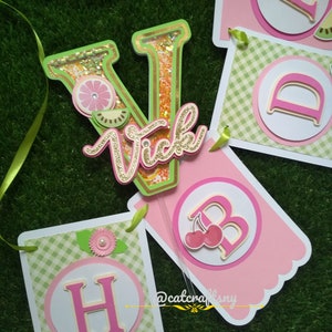 Custom cake topper letter cake topper fruits cake topper | Etsy