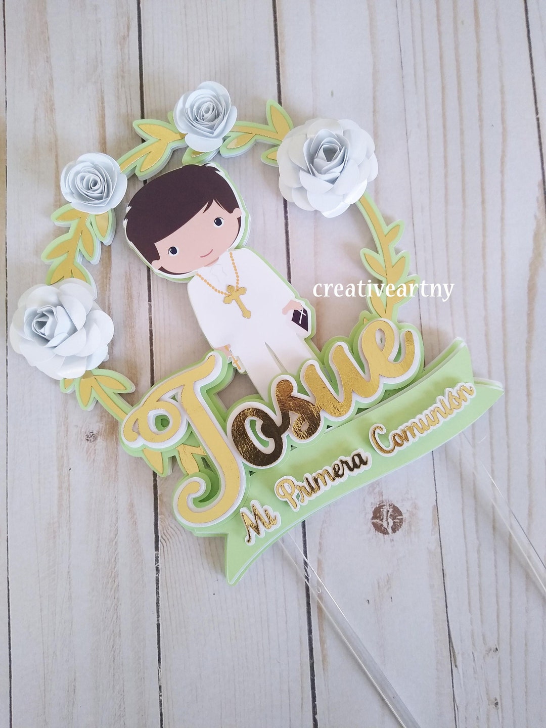First Communion Cake Topper,first Communion Boy, Personalized Communion ...