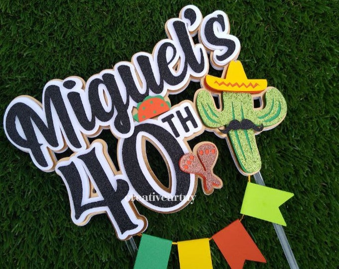 Mexican Fiesta Cake Topper,fiesta Cake Topper, Fiesta Party, Birthday ...