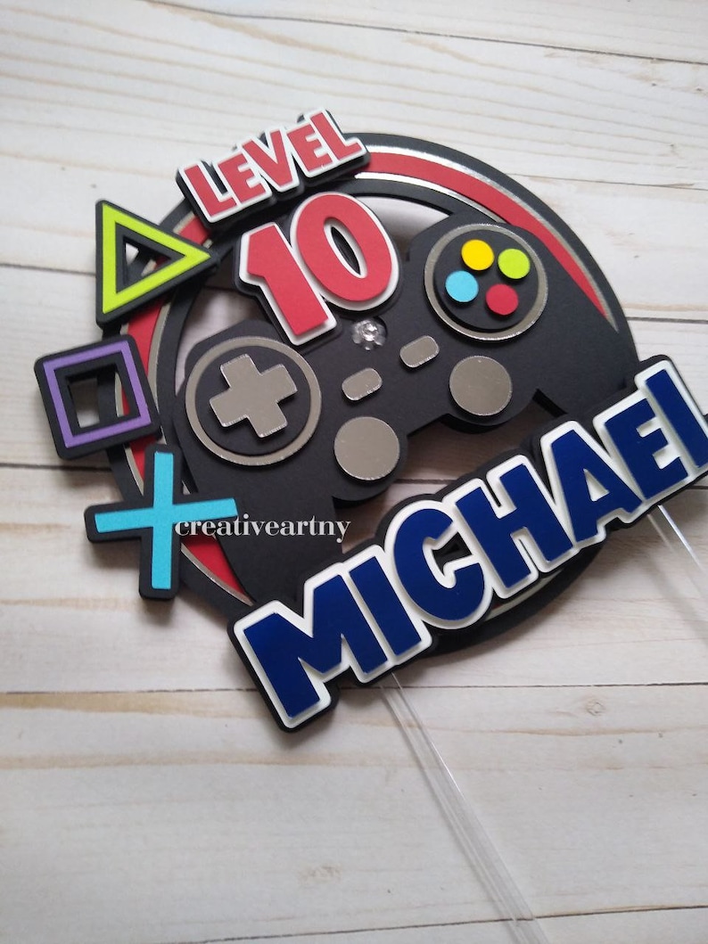 Gamer Cake Topper Video Game Cake Topper Gamer Birthday - Etsy