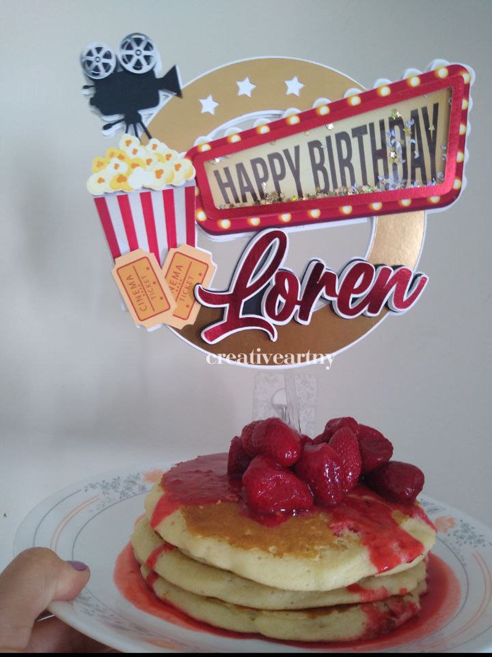Movie Night Cake Topper, Movie Night Party Movie Time Cake Topper ...
