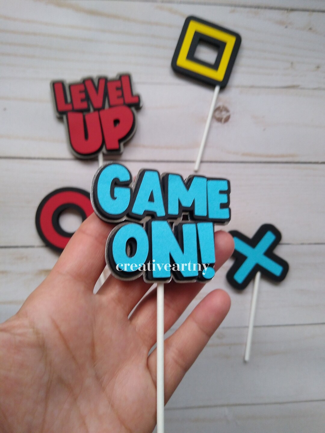 Gamer Cake Topper, Gamer Cupackae Toppers, Video Game Cake Topper ...