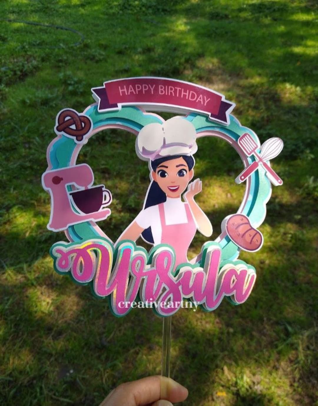 Baking Birthday Cake Topper, Chef Theme, Bakery Party Decor, Baker ...