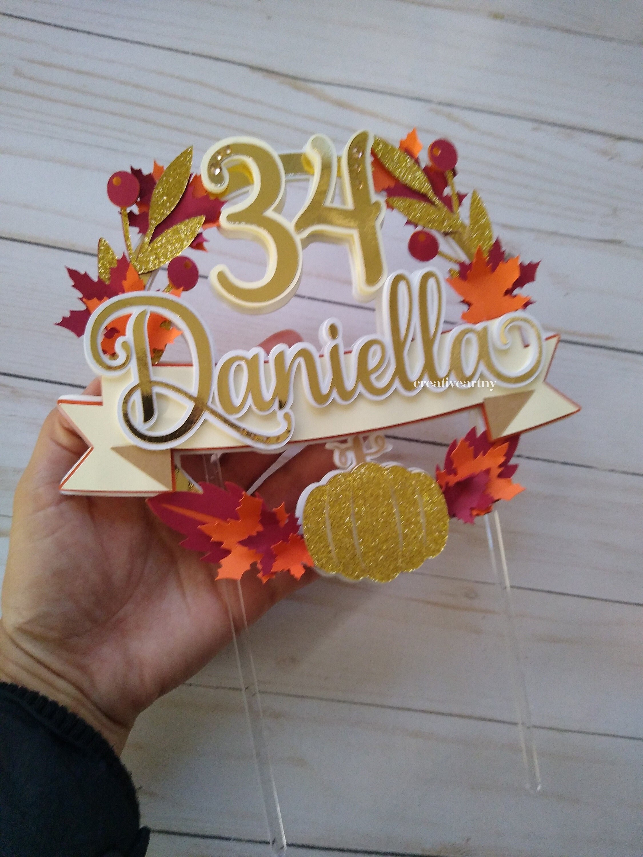 Fall Cake Topper Pumpkin Cake Topperfall Themed Cake - Etsy