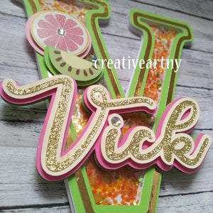 Custom Cake Topper, Letter Cake Topper, Fruits Cake Topper, Summer Cake ...