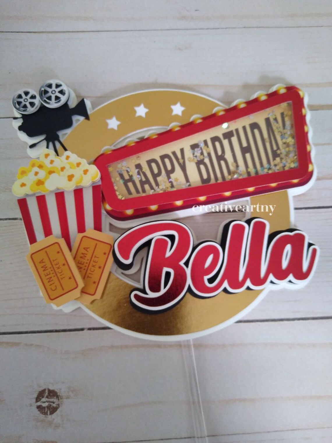Movie Night Cake Topper, Movie Night Party Movie Time Cake Topper ...