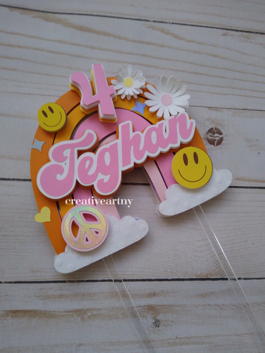 Groovy Cake Topper, Retro Cake Topper , Retro Birthday Cake Topper ...