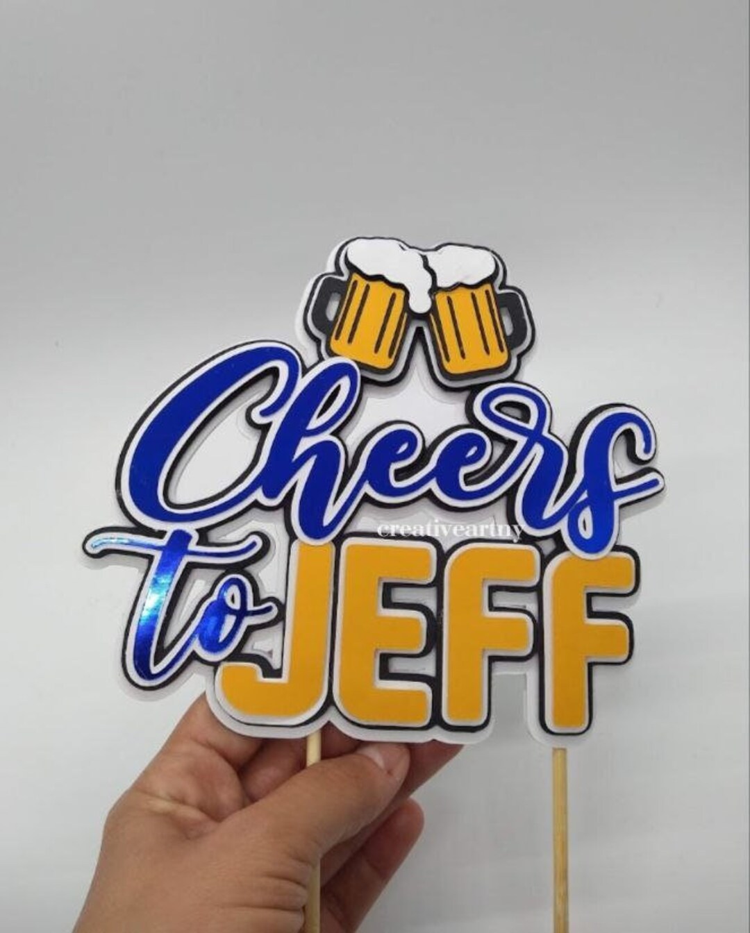 Cake Topper Cheers To, Personalized Cake Topper, Cheers and Beers ...
