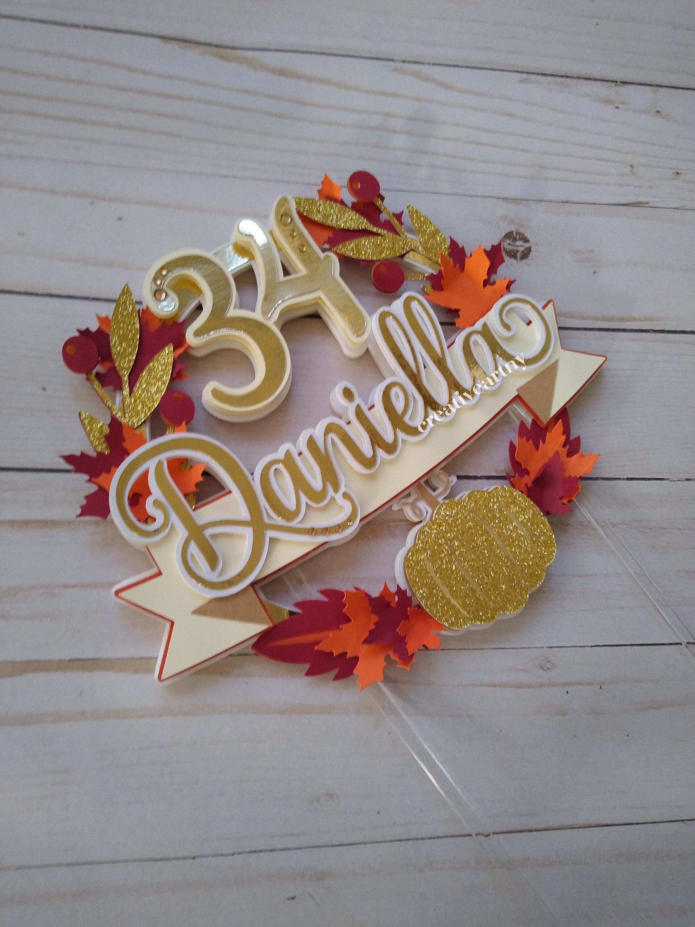 Fall Cake Topper Pumpkin Cake Topperfall Themed Cake - Etsy