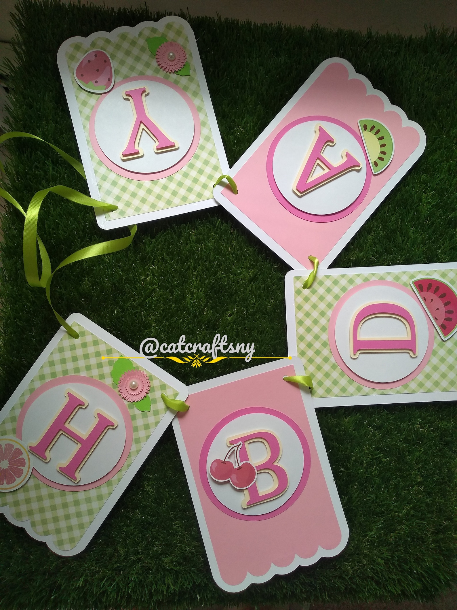 Custom cake topper letter cake topper fruits cake topper | Etsy