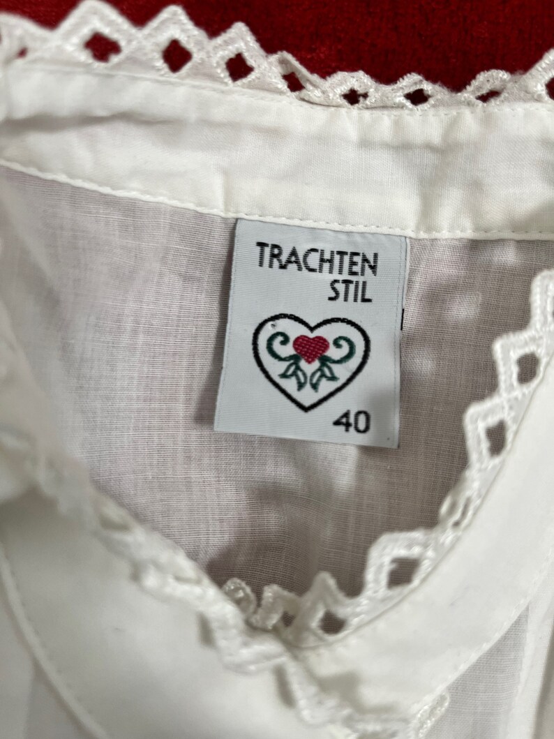 Embroidered Dirndl Blouse, German Oktoberfest Top, Mutton Sleeve Shirt ...