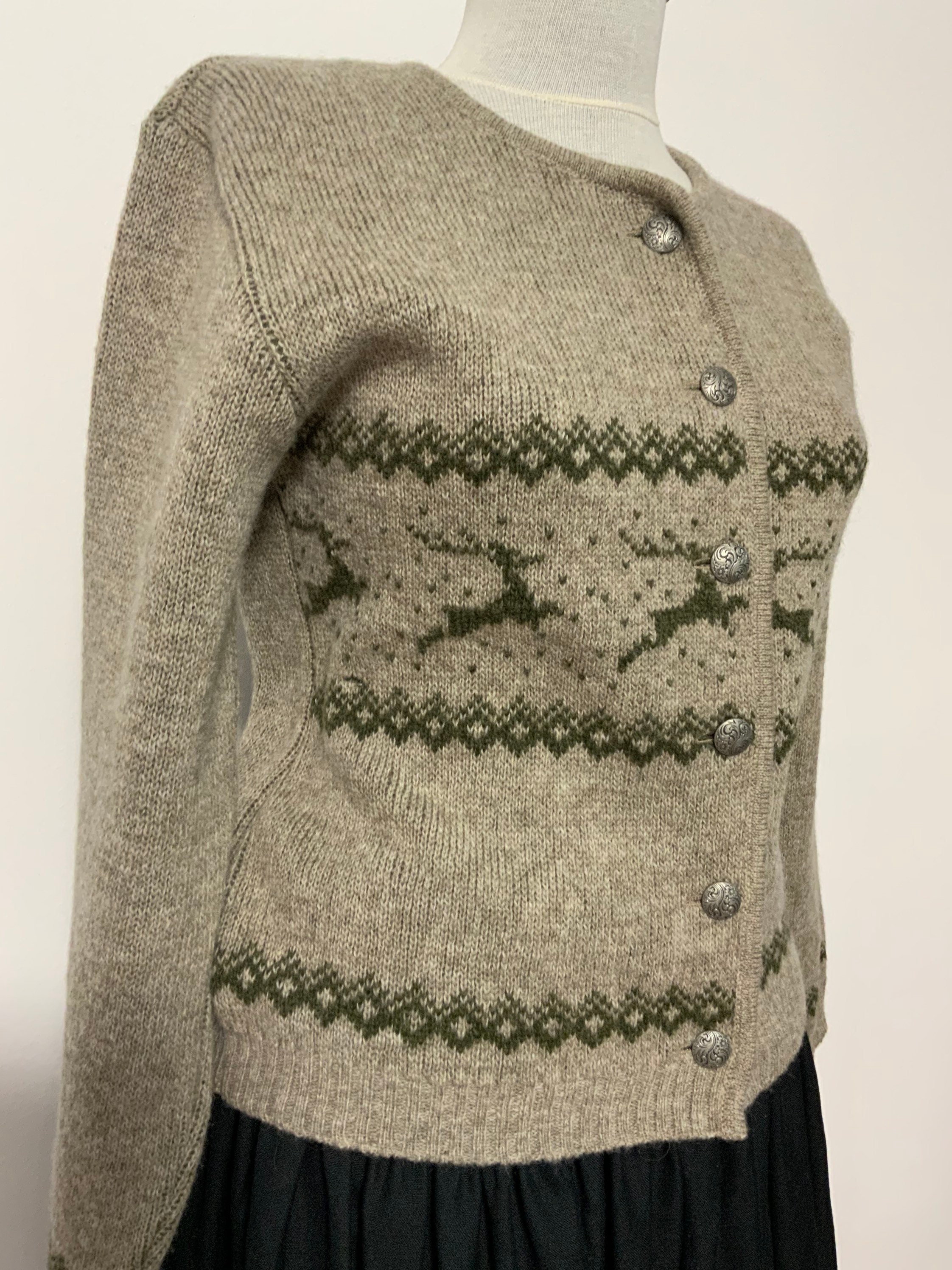 Tyrolean Brown Wool Antlers Sweater Brown Austrian Sweater - Etsy