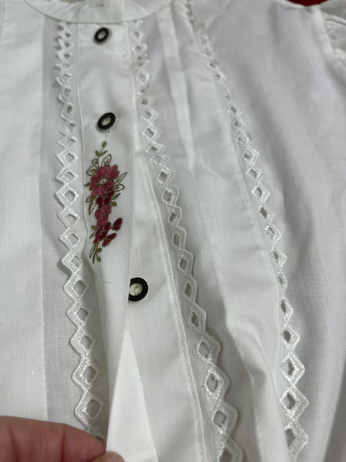 Embroidered Dirndl Blouse, German Oktoberfest Top, Mutton Sleeve Shirt ...